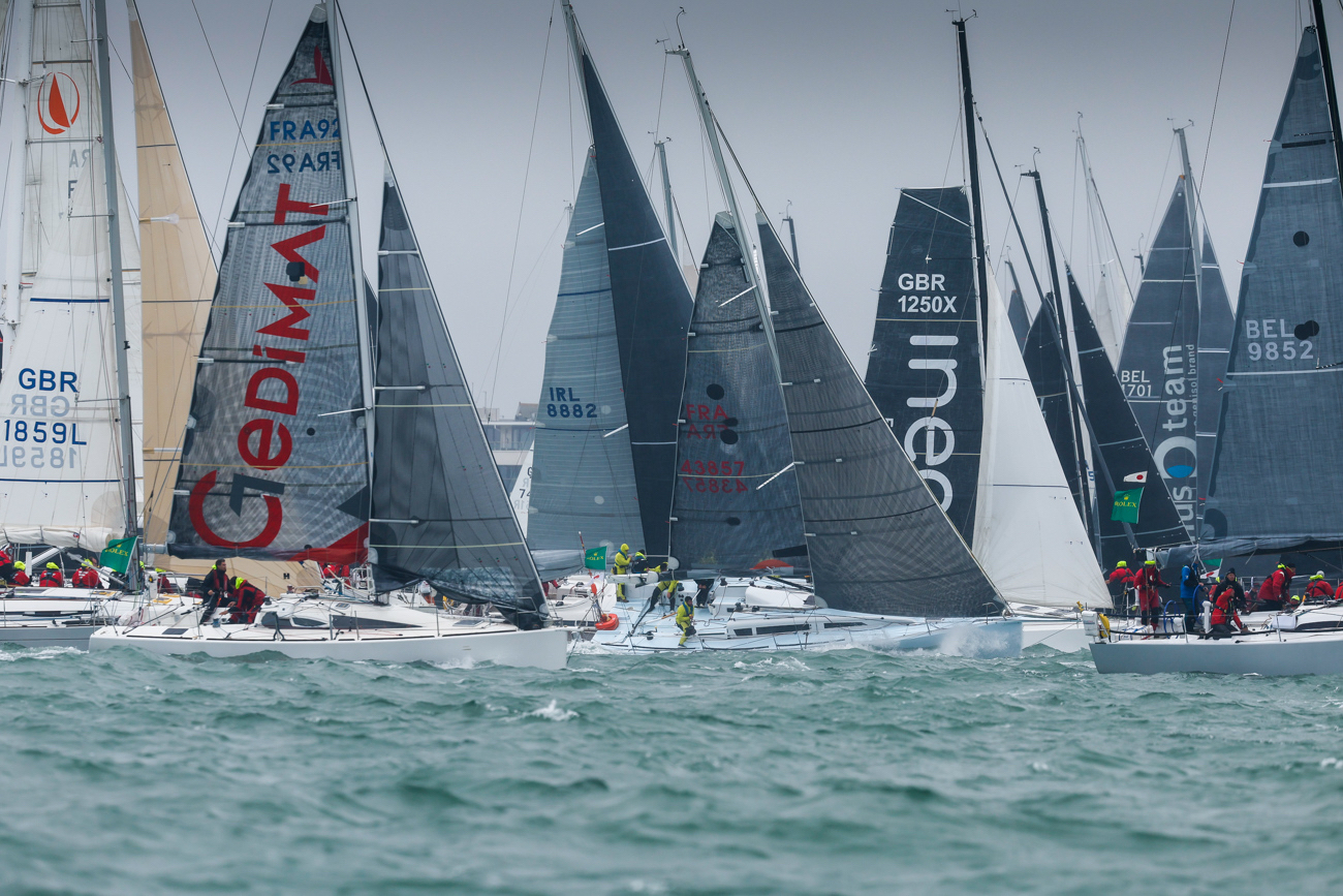 Record-sized fleet sets sail on blustery 50th Rolex Fastnet Race